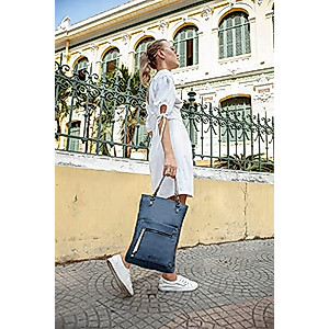 Sherpani Rebel, Cotton Canvas Crossbody Bag, Fashion Handbag, Vintage Tote Purse, Tote Bag, Stylish Purses, Daily Shoulder Bag, Fold-over Crossbody Purse for Women (Indigo)