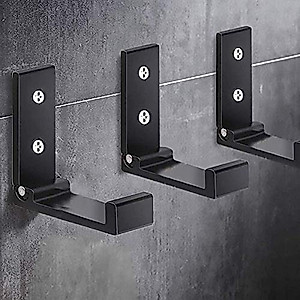 Folding Coat Hooks, Aluminum Alloy Folding Coat Hooks with Screws, 6 PCS Wall Coat Hook is Suitable for Hat, Clothes, Fitness Equipment (Black)