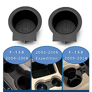 F-150 Cup Holder Insert Compatible with Ford F-150 2004-2008 with Flow Through Console,2009-2014 F150 Without Flow Through Console, Replacement Front Center Console Cup Holder