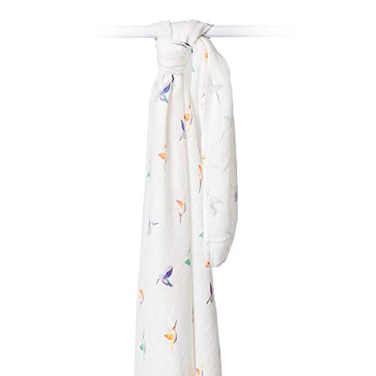 lulujo Baby Swaddle Blanket| Unisex Softest Bamboo Viscose Muslin Swaddle Blanket| Neutral Receiving Blanket for Girls & Boys 47in x 47in Hummingbird