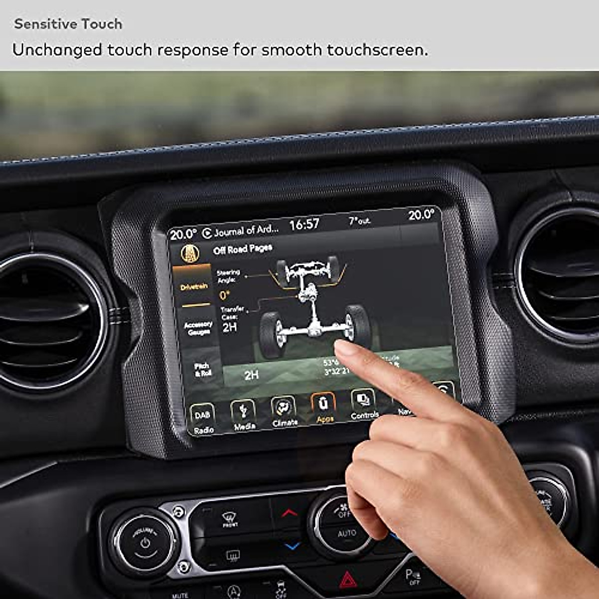 INNOSURE Tempered Glass screen Protector Designed for Jeep Wrangler (2018-2023), Gladiator (2020-2023), Dodge Charger(2018-2023) 8.4" Dashboard Touchscreen Anti Glare (Matte)