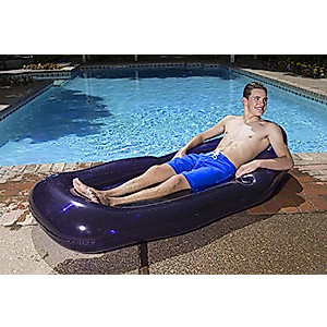 Poolmaster Riviera Wet/Dry Swimming Pool Float Sun Lounge , Blue