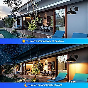 Naurham Dusk to Dawn Exterior Farmhouse Lighting Barn Light Fixture for House with Anti-ponding Bottom, Outdoor Barn Light Gooseneck Lighting for Garage Patio Porch (10.9" Diameter, 1 PC)