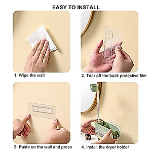 Longjet Hair Dryer Holder Wall Mounted, 360 Degree Rotating Blow Dryer Stand Hand Free, with Hair Tool Organizer Storage Box (Light Green)