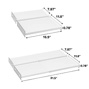 GNEOUS Greal Adjustable Closet Shelves Heavy Duty Wardrobe Organizer Expandable Storage Shelves Rack Closet Dividers Separators for Kitchen Bathroom Bedroom Garage, 19.67" Width Max