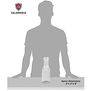 Glass Carafe 17 oz. Water Decanter, Juice Pitcher | Ideal for Wine, Milk, Juice & Mimosa Bar [Set of 3]