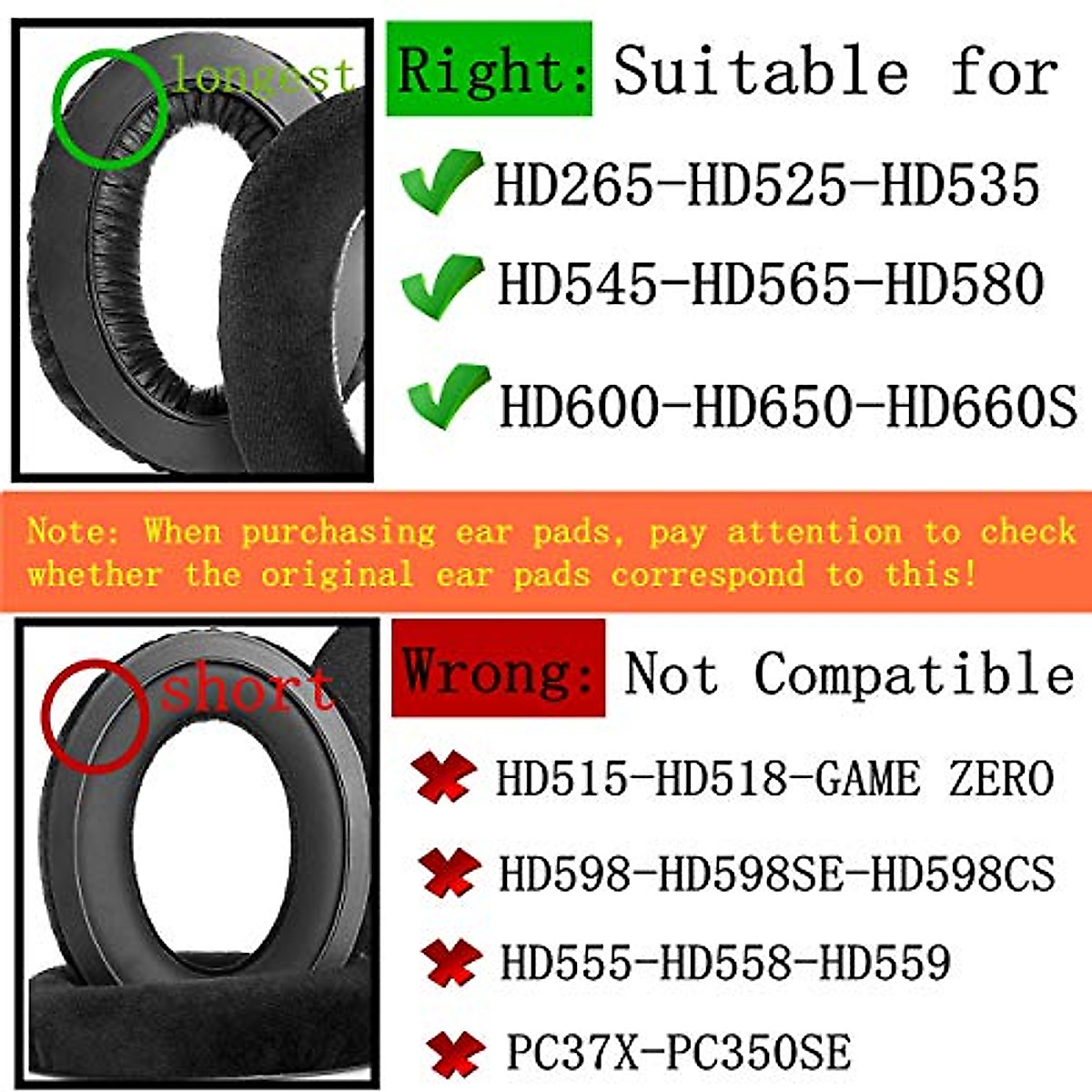 YunYiYi Replacement Earpad Cups Cushions Compatible with Sennheiser HD545 HD565 HD580 HD600 HD650 HD660S HD535 HD265 HD525 HD6XX HD58X Headset Covers Earmuffs (PU Leather)