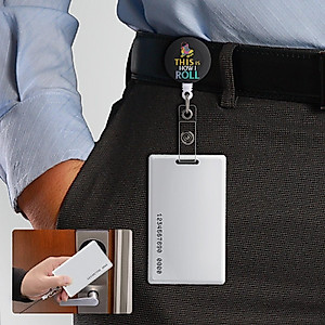 This is How I Roll Roller Skates Badge Reels Retractable ID Badge Clip Personalized Badge Holder with Clear Vinyl Strap