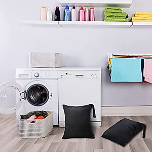 2 Pcs Large Travel Laundry Bag Washable Waterproof Wet Dry Bag Large Dirty Clothes Bag Bathing Suit Workout Bag for Gym Clothes Laundry Wet Clothes Swimming Yoga (Solid Black)