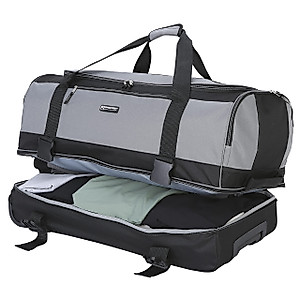 Travelers Club Pinnacle Travel Rolling Duffel Bag, Light Grey, Checked-Large 30-Inch
