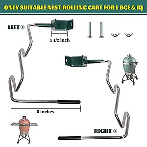 KAMaster Grill Nest Rack for Large Big Green Egg intEGGrated Nest+Handlers,2 Slot Positions Hold convEGGtors,Cooking grids and Baking Stones,Stainless Steel Rack Convenient Storage for Kamado Classic