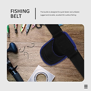 BESPORTBLE Fishing Belt Waist Support Fishing Rod Holder Leash Holder Fishing Holding Belt Fishing Pole Waist Holder Belt Holder Fishing Wading Belt with Hook Polyester Belly Top