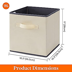Lifewit 6 Pack Light Grey Storage Cubes, Bundle with 6 Pack Beige Storage Cubes, Medium