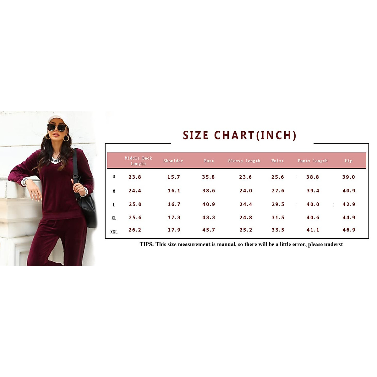 Irevial Track Suits for Women, Ladies V Neck Long Sleeve Crushed Velvet Tops Casual Sweatsuit Sets Jogging Pant with Pockets Elastic 2 Piece Outfits Black M