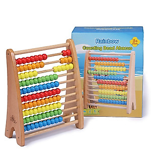 Wondertoys Wooden Abacus Educational Counting Frames Toy 100 Beads Math Tool Baby Abacus for Kids Montessori Gifts Abaco Matematicas para Niños