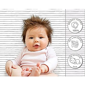 100% Organic Cotton Fitted Sheets for Graco Pack n Play, Babyletto, Pamo Babe, Hiccapop, Dream on Me, Evenflo, Baby Trend, Hygge Hush Portable/Mini Crib/Playards, and Beka Bedside Bassinet 2 Pk