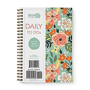 Bright Day Calendars to Do List Daily Task Checklist Planner Time Management Notebook by Bright Day Non Dated Flex Cover Spiral Organizer 8.25 x 6.25 (Tropical Floral)