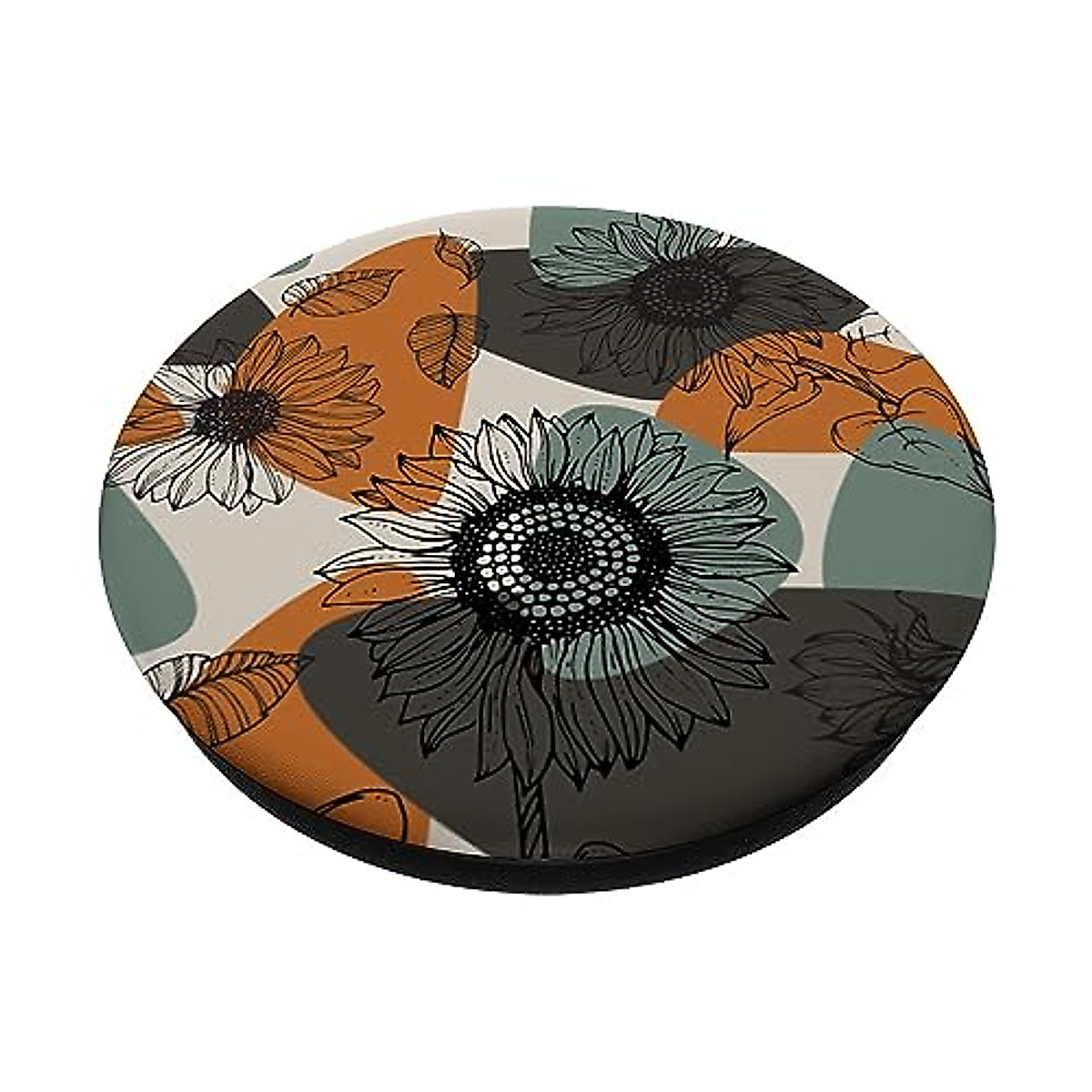 Boho Sunflower Line Art Abstract Minimalist Flowers PopSockets Standard PopGrip