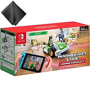2020 Newest Nintendo - Mario Kart Live: Home Circuit - Luigi Set Edition - Family Holiday Gaming Bundle for Nintendo Switch, Nintendo Switch Lite - Green - iPuzzle Glasses Cleaning Cloth (Renewed)