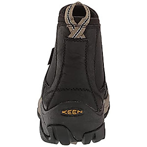 KEEN Women's Targhee 2 Pull On Mid Height Leather Chelsea Boot, Black/Brindle, 9