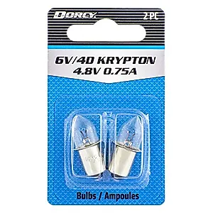 Dorcy 6-Volt/4D-4.8-Volt, 0.75A Bayonet Base Krypton Replacement Bulb (41-1663), Blue, 2-Pack