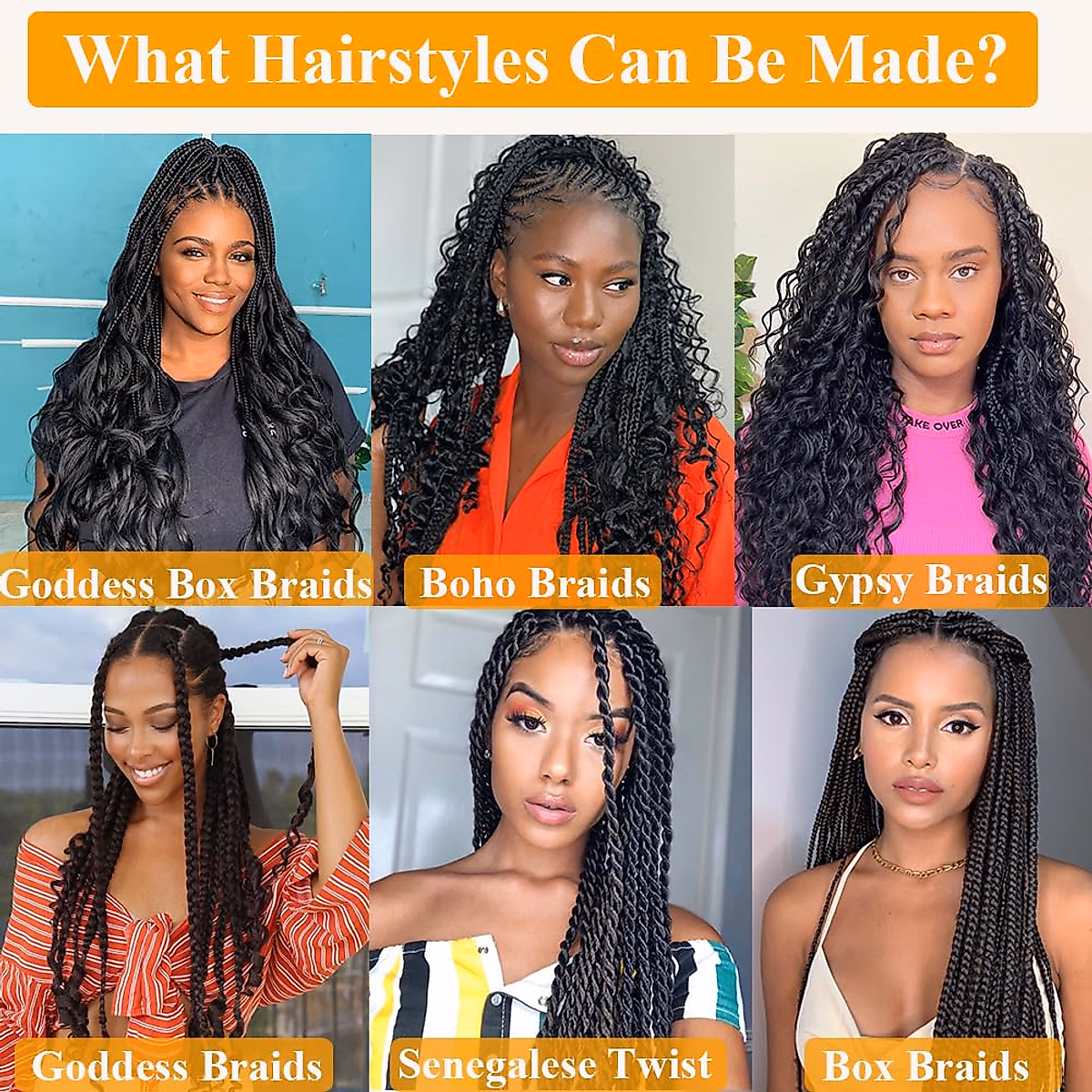 French Curly Braiding Hair 7 Packs 22 Inch Pre Stretched Braiding Hair Ombre Bouncy Loose Wave Crochet Braids for Women Spanish Curly Ends Synthetic Hair Extensions (7 Packs, 1B/33/30#)