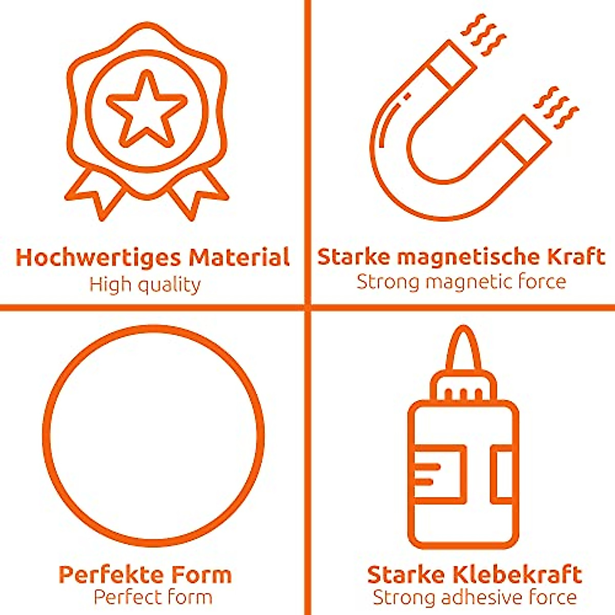 ECENCE Magnetic Smoke Detector Installation Tool 5pcs Magnetic Adhesive Pads with hole and 3M Glue For Smoke Alarms Ø 70mm, No Drilling Or Screws, Quick and Easy Fastening