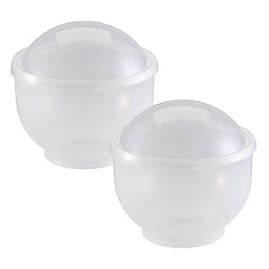 Fox Valley Traders Lettuce Keeper, Crafted With 100% Durable Plastic, Kitchen Storage and Organization - Set of 2, Each Measures 7" High x 8" Diameter With Raised Lid