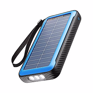 Anker PowerCore Solar 20000, 18W USB-C Power Bank 20,000 mAh with Dual Ports, Flashlight, IP65 Splash Proof and Dustproof for Outdoor Activities, Compatible with Smartphones and Other Devices