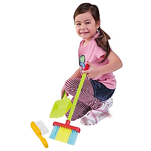 PlayGo My Cleaning Tools Set 3Pcs Housekeeping Broom Mini Brush & Mini Shovel Dustpan Children | Toy Cleaning Supplies That Work! Montessori Housekeeping Tools That Fit Into Kid's Hands (3117)