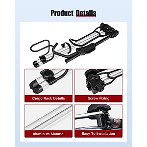 cciyu Bike Roof Carrier Fits Most Size Crossbar Aluminum Car Rooftop Bike Carrier Bicycle Racks with Lock