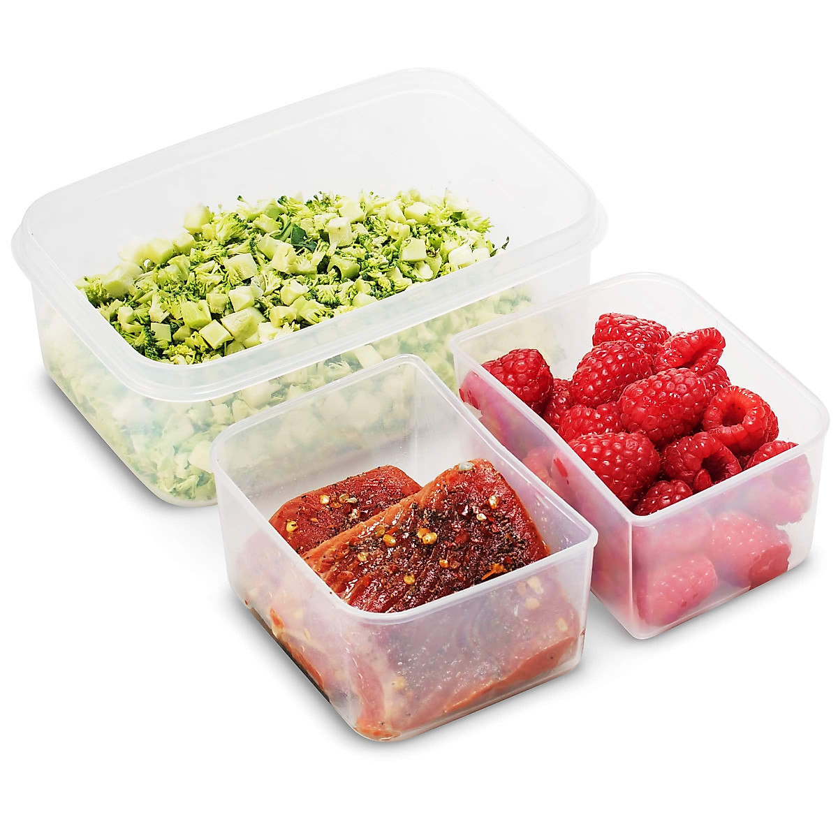 Komax Biokips Lunch Containers Set of 4 - Airtight Food Storage Containers w/ 2 Removable Compartments – BPA-Free Plastic Meal Prep Container Set - Dishwasher Safe Lunch Box Containers (30.4 oz)