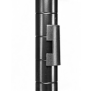 Whitmor Supreme Tier Shelving 5 Adjustable Shelving-500 Pound Weight Capacity Per Shelf-Leveling Feet, 18" x 48" x 74", Black