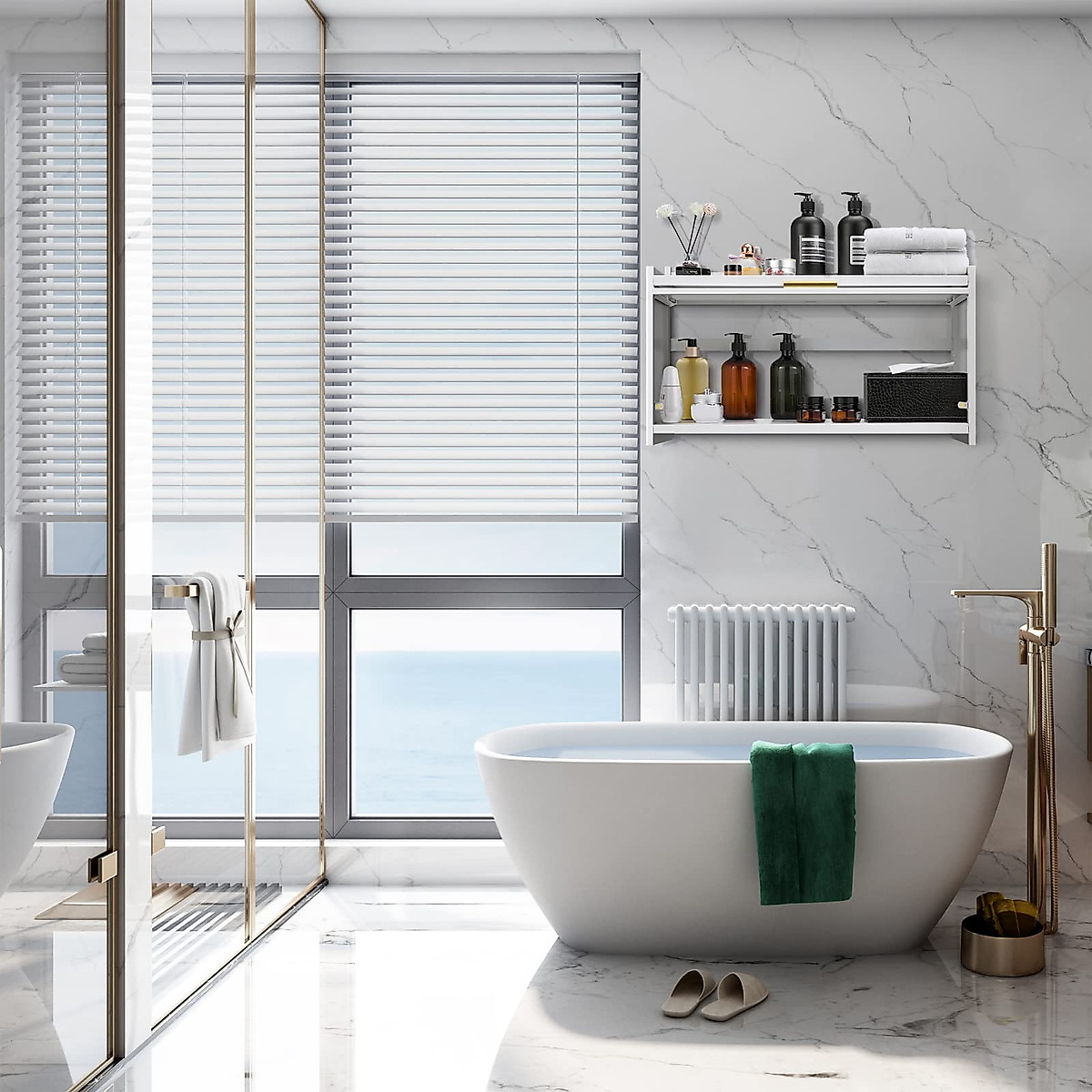 SweeTinytwo Wall Cabinet, Medicine Cabinet, Metal Cabinet with Large Capacity, Matches Variety of Decors (63 * 27 * 35cm,White)