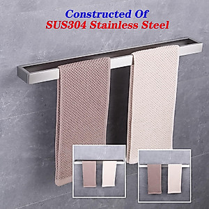 GERZWY 36-Inch Bathroom Towel Bar Stainless Steel Bath Towel Bar Modern Style Wall Mount Brushed Finish HG17703-LS