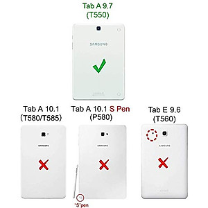 Galaxy Tab A 9.7 2015 Case, SM-T550, APOLL Folio Stand Smart Cover with Multiple Viewing Angles Card Holder Magnetic Closure Auto Wake/Sleep for Samsung Galaxy Tab A 9.7 Inch 2015