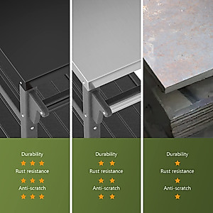 Outdoor Prep Dining Table,Movable Pizza Oven Stand, Stainless Steel Patio Bar Cart,Patio Grilling Backyard BBQ Grill Cart,Dark Gray Tabletop(Gray)