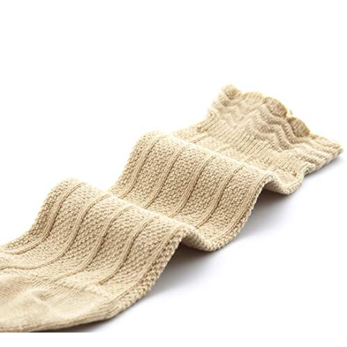 Bestjybt Baby Girls Boys Knee High Socks Cotton Newborn Infants Toddlers Cable Knit Tube Ruffled Stockings, 5 Pairs (Multicolor, 1-6 Months)