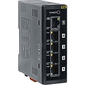 ICP DAS NS-205PSE Industrial Unmanaged 5-Port 10/100 Power Over Ethernet (PoE) Switch
