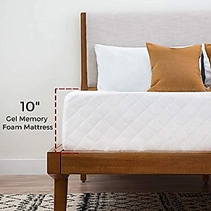 LINENSPA 10 Inch Gel Memory Foam Mattress - Dual Layered - CertiPUR-US Certified - Medium Feel - 10 Year Warranty - Queen Size