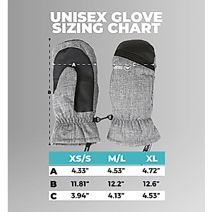 Tough Outdoors Winter Ski Mittens for Women & Men - Snow Mittens Cold Weather - Warm Insulated Waterproof Snowboard Gloves