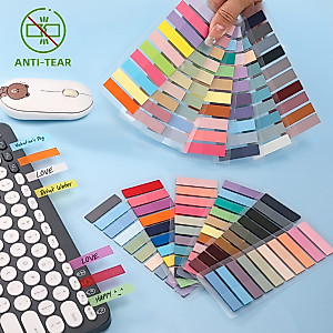 2800-Pcs Sticky/Book Tabs, Writable Morandi Translucent Book Markers Sticky Note Tabs, Repositionable Book Flags Strip, Post It Notes, Book Annotation Supplies, Annotation Tabs, File Index Tabs