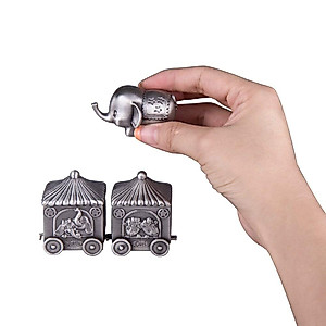 Feyarl First Curl and Tooth Elephant Keepsake Box Teeth Fairy Organizer Containter Tins Box for Christmas Kids Shower Newborn Birthday Gift