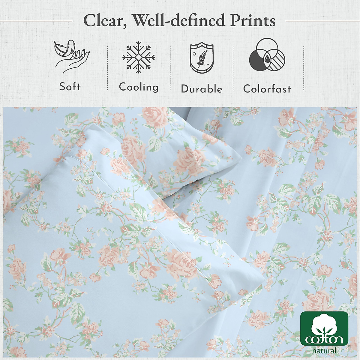 California Design Den Full Size Bed Sheets Set - 400 Thread Count Sateen, Natural 100% Cotton Sheets for Full Size Bed, Deep Pocket Cooling and Durable Bedding Set - Antique Rose