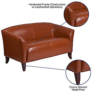 Flash Furniture HERCULES Imperial Series Cognac LeatherSoft Loveseat