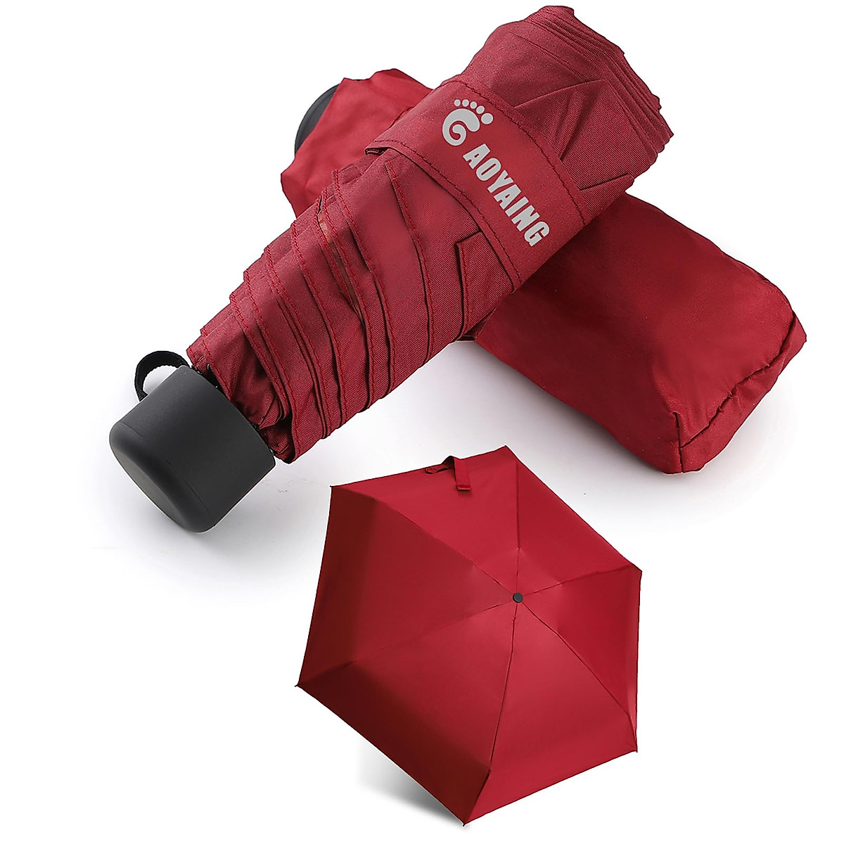 GAOYAING Travel Umbrella Mini Umbrellas for Rain Sun&Rain Lightweight Small UV Sun Umbrella Compact Suit for Pocket with Case