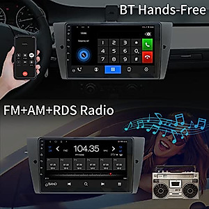 Bruynic 2023 New Version Car Stereo Support Apple CarPlay & Android Auto with GPS,WIFI,Bluetooth,Split Screen Android 12.0 Double Din Car Radio, Compatible with BMW 3 Series 2005-2012(E90/E91/E92/E93)