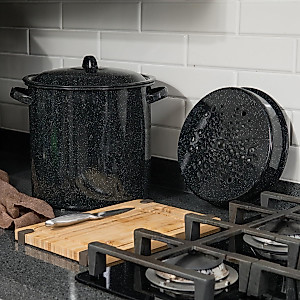 Granite Ware 15.5 Qt Steamer, with Lid and Insert. Enameled steel perfect for seafood, soups or sauces.