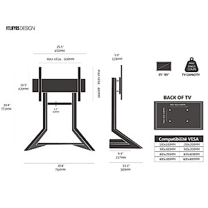 FITUEYES Design Universal Tabletop TV Stand for 55-86 inch TV LCD LED, Modern TV Stand Height Adjustable with Wooden Base, Eiffel Series TV Mount Stand
