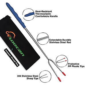 Aoocan Marshmallow Roasting Sticks , 10 Pack Long 45 Inch Smores Sticks for Fire Pit , Telescoping Rotating Smores Skewers - Hot Dog Roasting Sticks for Campfire, Camping, Bonfire and Grill